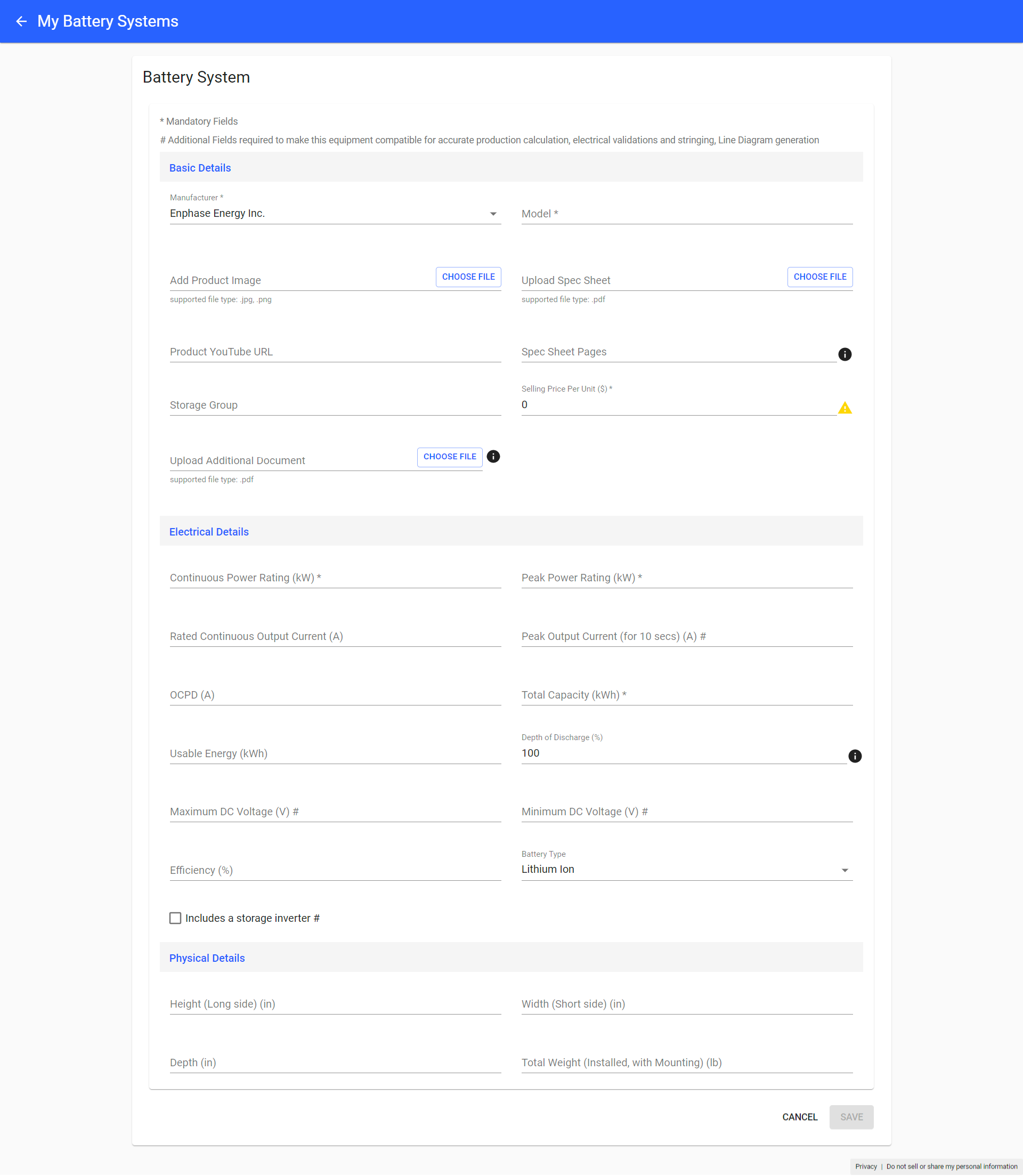 New Material User Interface