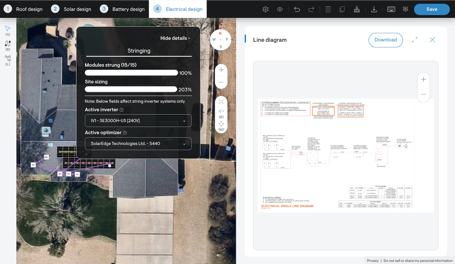 Electrical Design Tool (EDT) with String Inverters